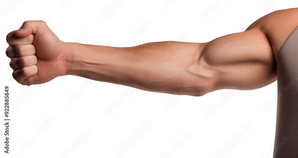 Close Up to a Muscular male arm PNG isolated on white and transparent ...