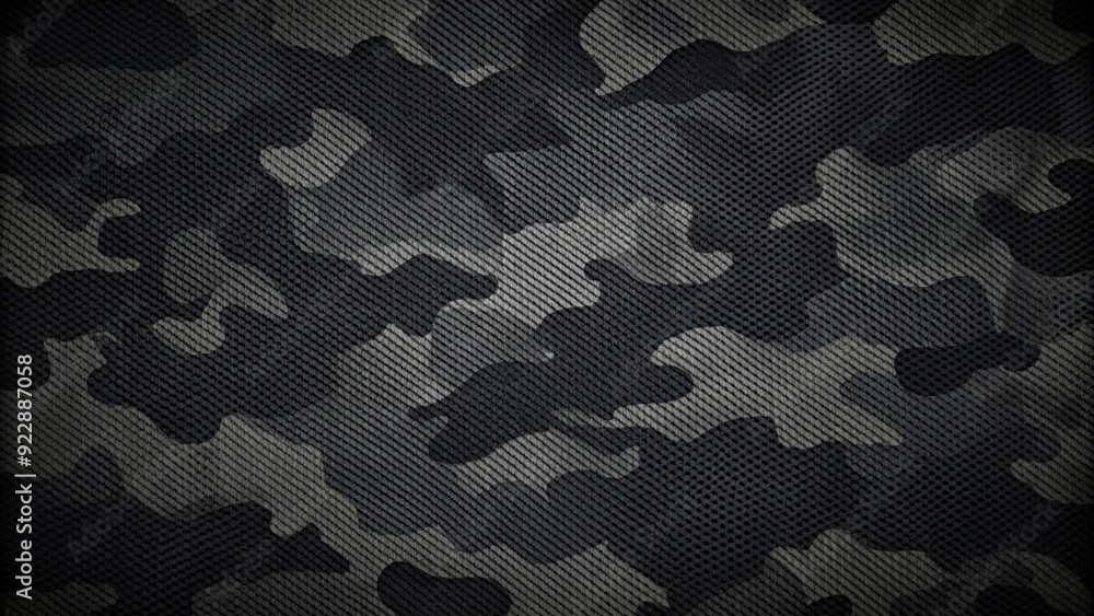 Black camouflage military background with dark tones and textured ...