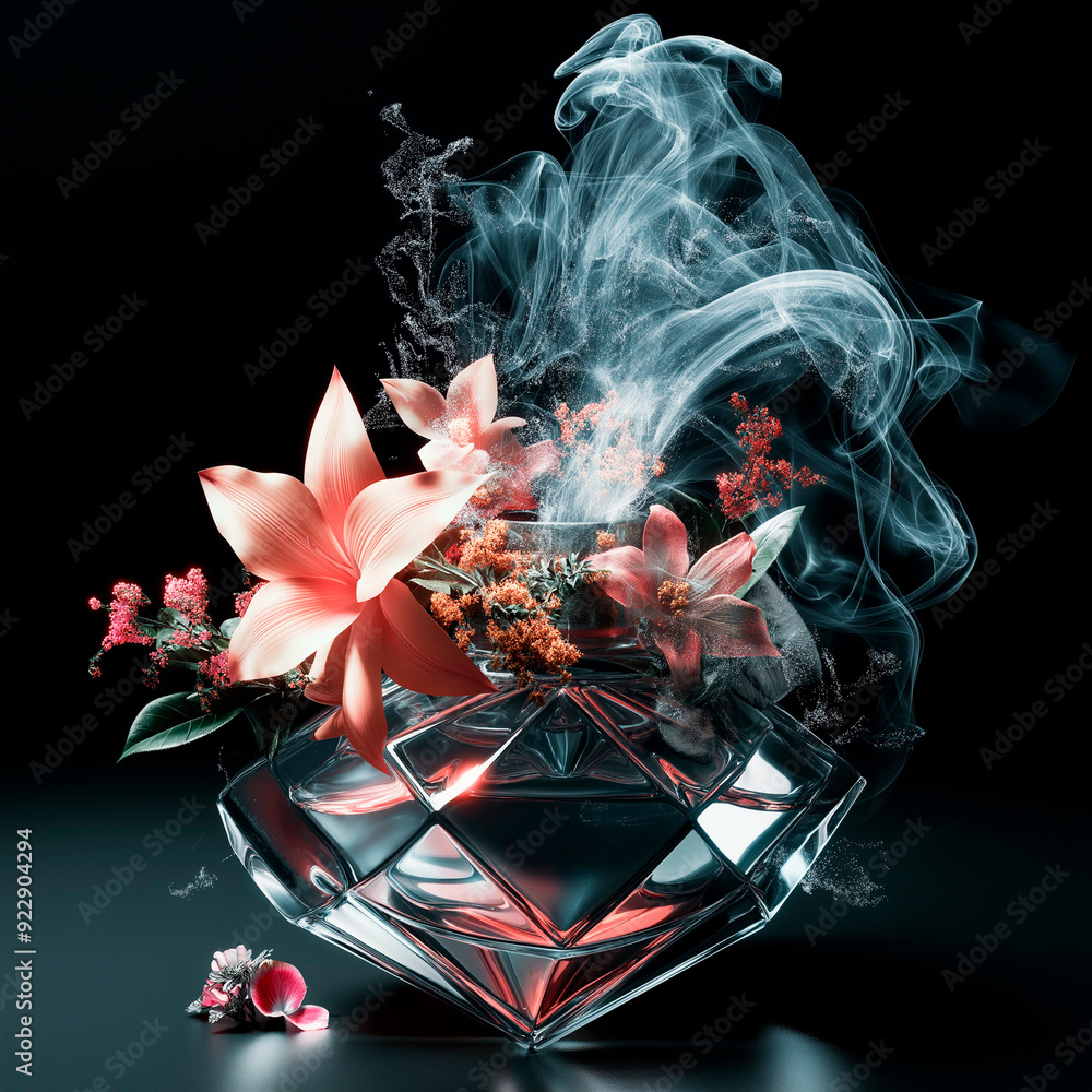 Perfume bottle with a geometric and very modern style of glass, from it ...