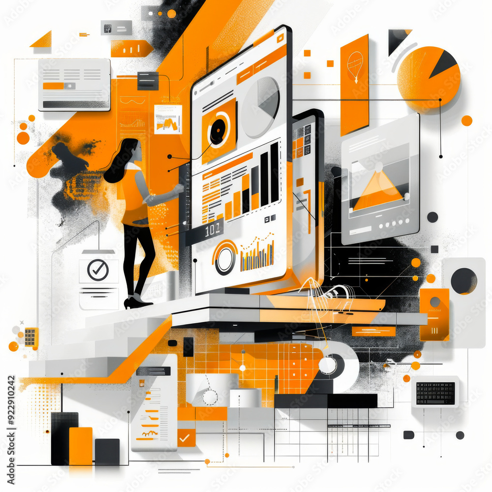 Software development isometric concept. Web design Technology process ...