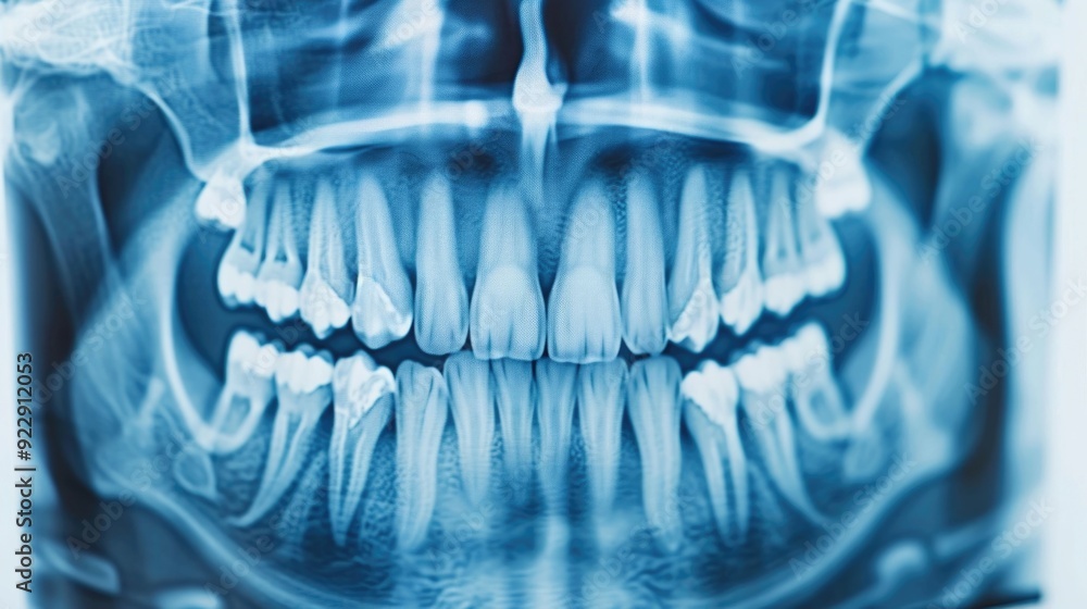 Detailed and comprehensive dental x ray diagnostic scan showcasing the ...