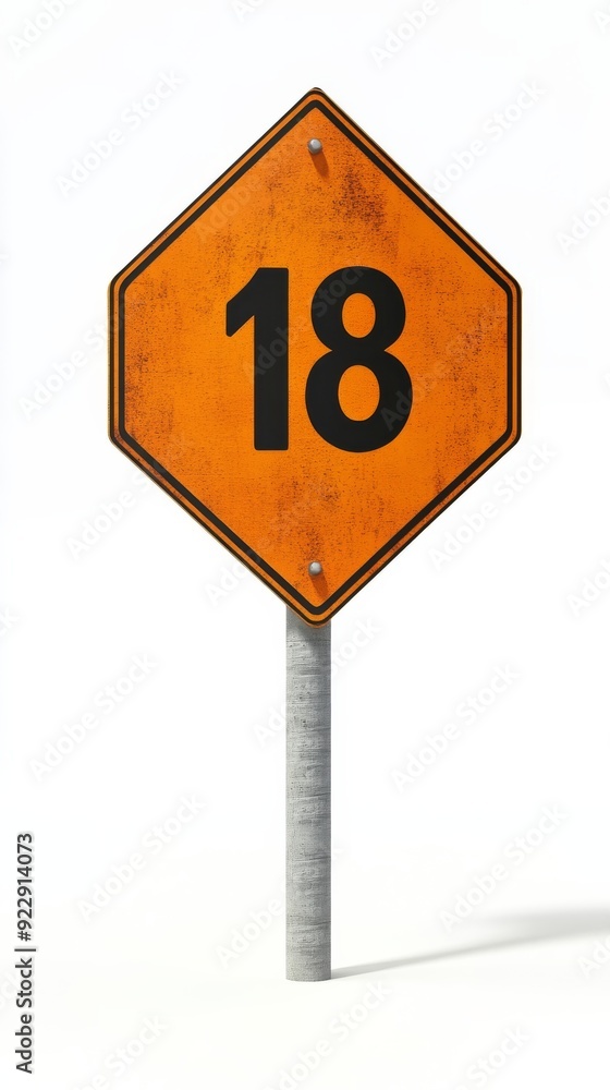 3d rendering of a traffic sign - 18 sign warning symbol isolated on ...