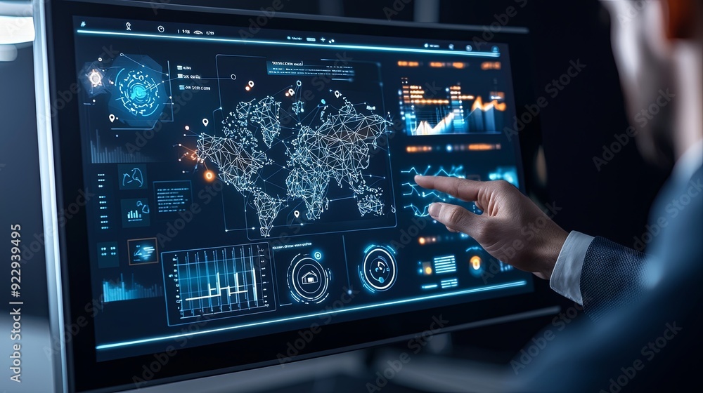 Person controlling smart home system with data-driven interface on a ...