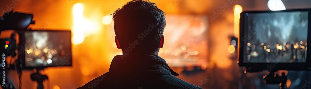 Filmmaker storyboarding scenes for a new project, illustrating the ...