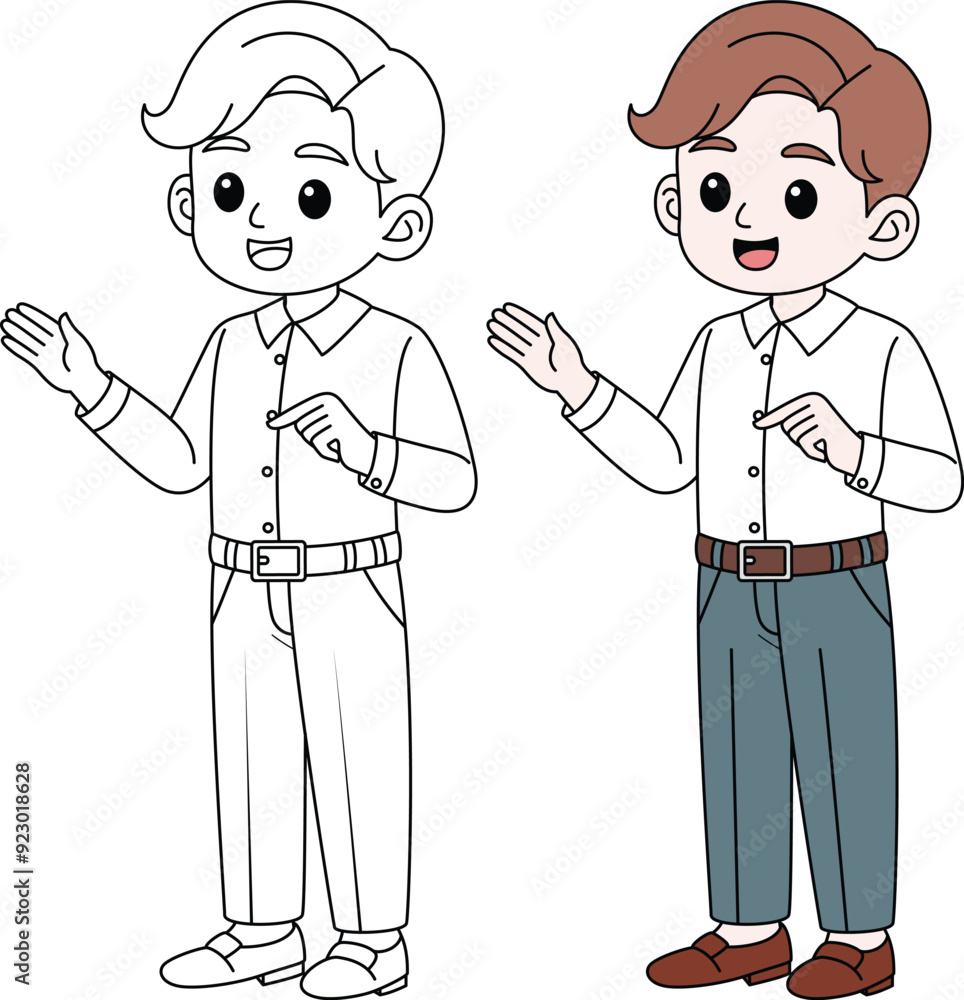 Teacher Outline Coloring Page. Teachers Day colouring for kids Stock ...