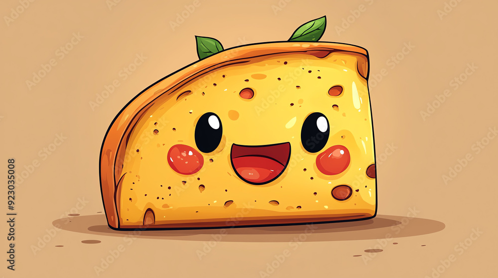 Cute and cheerful cartoon cheese character with a happy expression ...