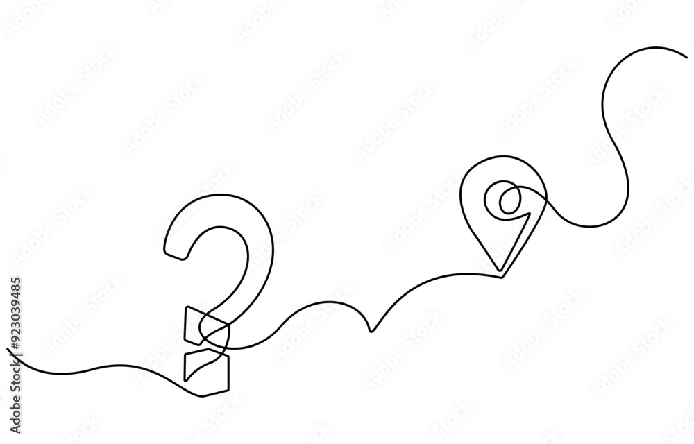 One continuous drawing of a question mark, Question mark one line art ...
