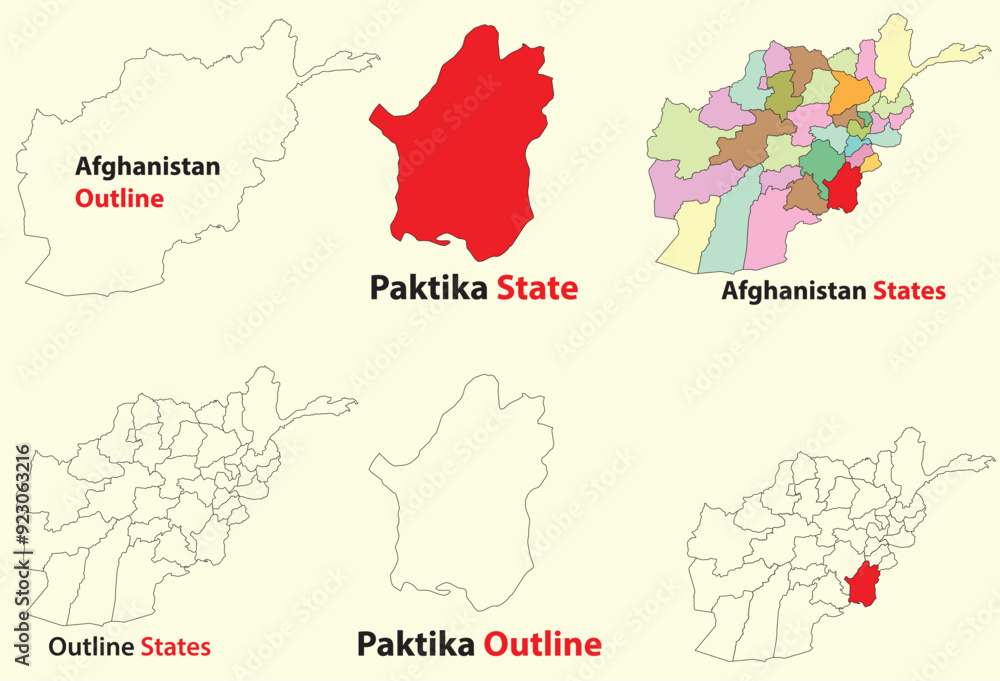 Paktika map vector of Afghanistan, Paktika line map, Paktika with city ...