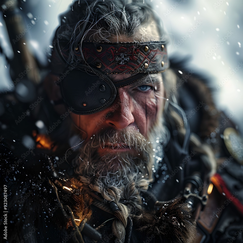 Close-Up of Odin, the All-Father, With His Single Piercing Eye and ...