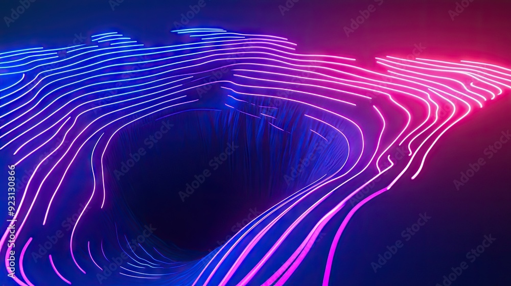 Vibrant neon sinkhole with techno-inspired line stripes. Perfect for ...