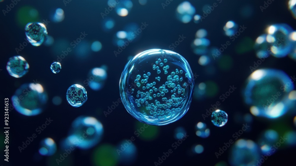 Microscopic plankton float in a vast ocean, visually representing the ...
