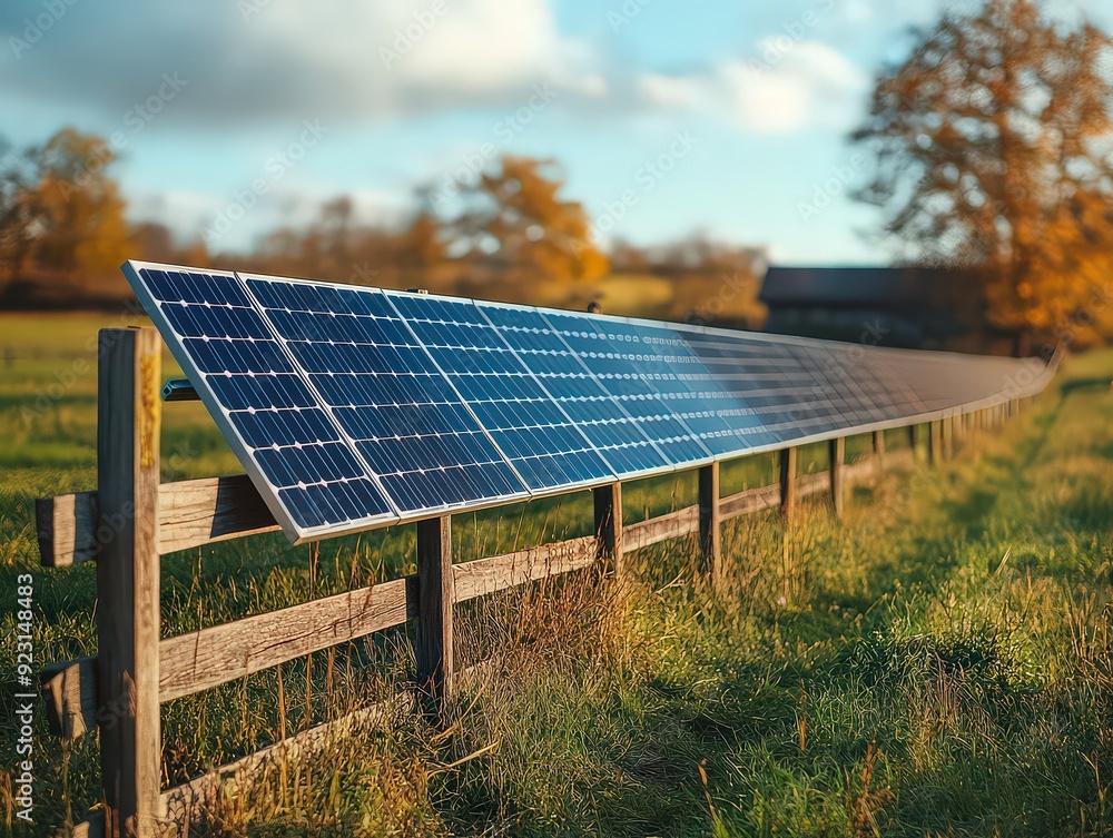 Solar panels attached to fences or barriers, providing a creative way ...