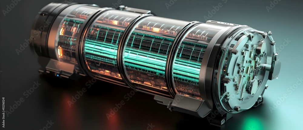 Cutting Edge Power Cell A photograph showcasing the advanced futuristic ...