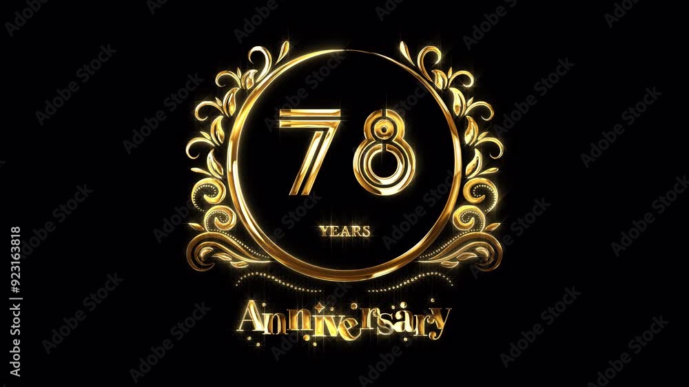 78th Anniversary Celebration. Happy 78 Years Anniversary Animation in ...
