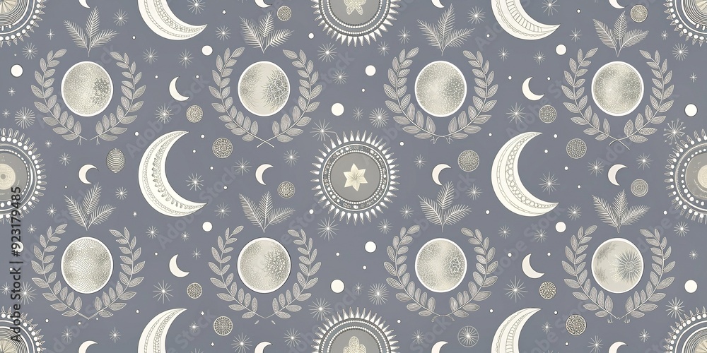 Lunar Glow: Soft white and gray patterns, moon phases, and circadian ...