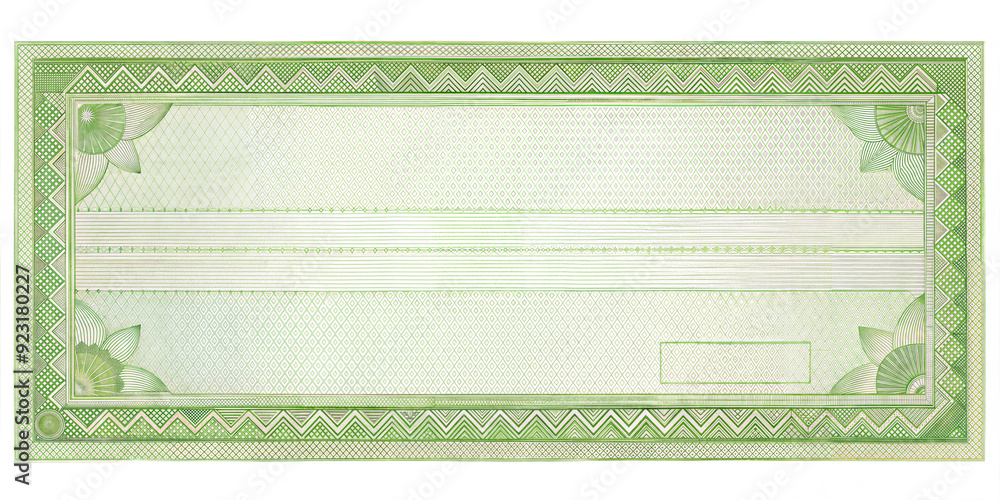 Blank bank check, checkbook cheque template with green guilloche ...