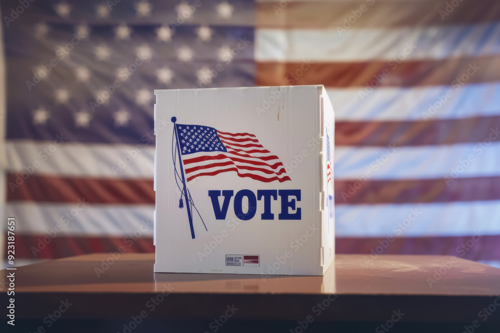 Voter Booth Ready for Election Day. A photo of a voting booth with the ...