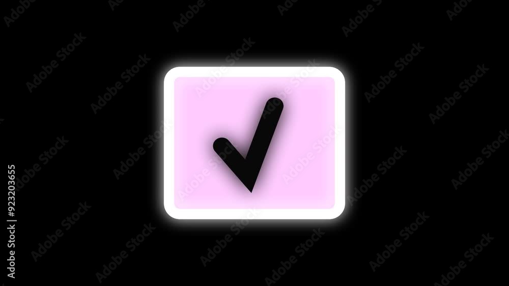 check mark sign or tick mark icon animation with round box. confirm ...