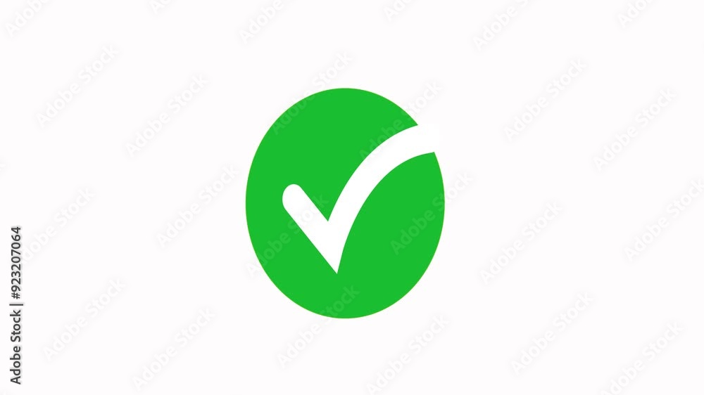 green check mark sign or tick mark icon animation. confirm symbol ...