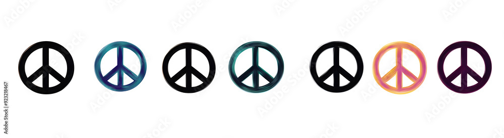 A set of peace signs of different thicknesses. Peace symbols, peace ...