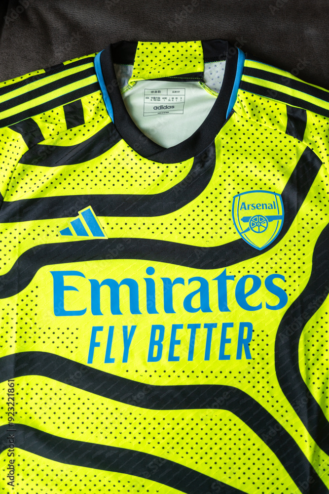 Bangkok, Thailand - July 2024 Adidas launch Arsenal FC away jersey for ...