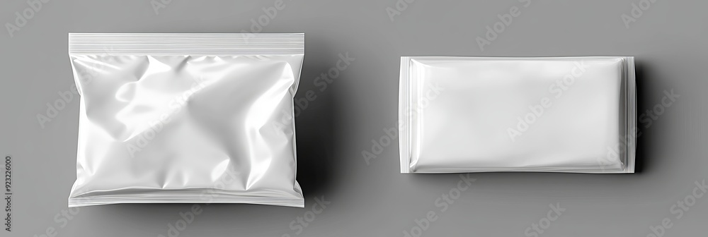Plastic pack template for antibacterial napkins and wet wipes. Front ...
