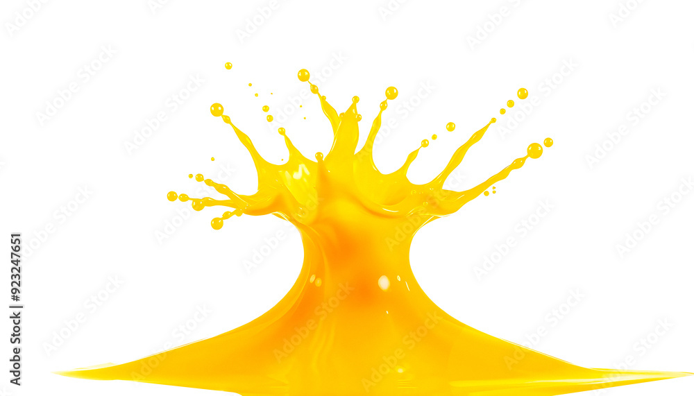 Dynamic yellow mango splash isolated on Png background with drops and ...