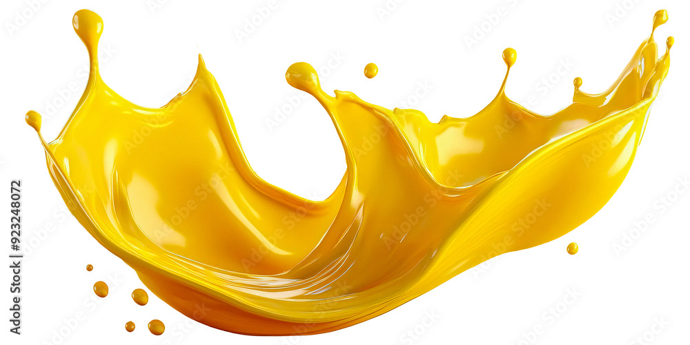 Dynamic yellow mango splash isolated on Png background with drops and ...