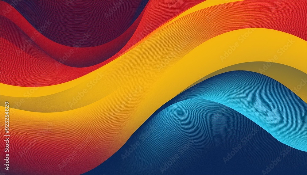 Dynamic abstract background with yellow blue and red color flow ...