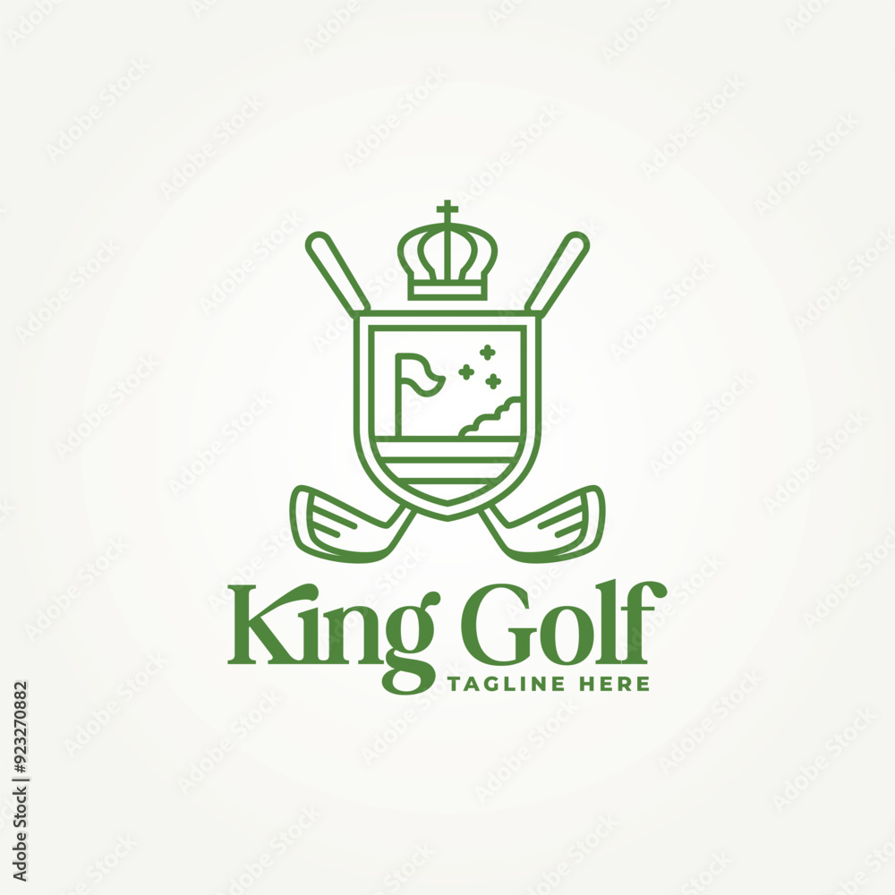 minimalist sport golf club badge icon logo vector illustration design ...