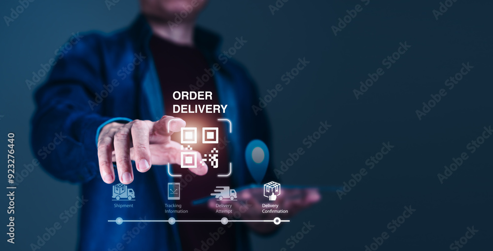 QR Code Scan to Verify - Digital Delivery Process Stock Photo | Adobe Stock