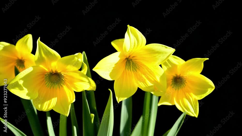 Timelapse of Daffodils Blooming with Subtle Swaying Movements Stock ...
