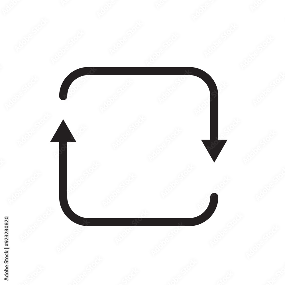 Arrows Repeat icon set. Rotation and repeat vector symbol. Exchange and ...