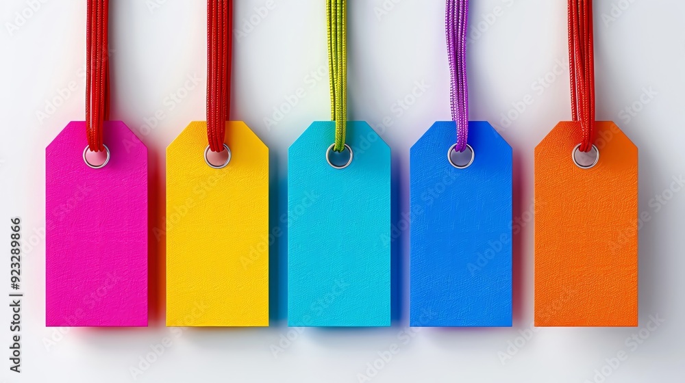 Colorful sale tags with numbers, perfect for retail and e-commerce ...