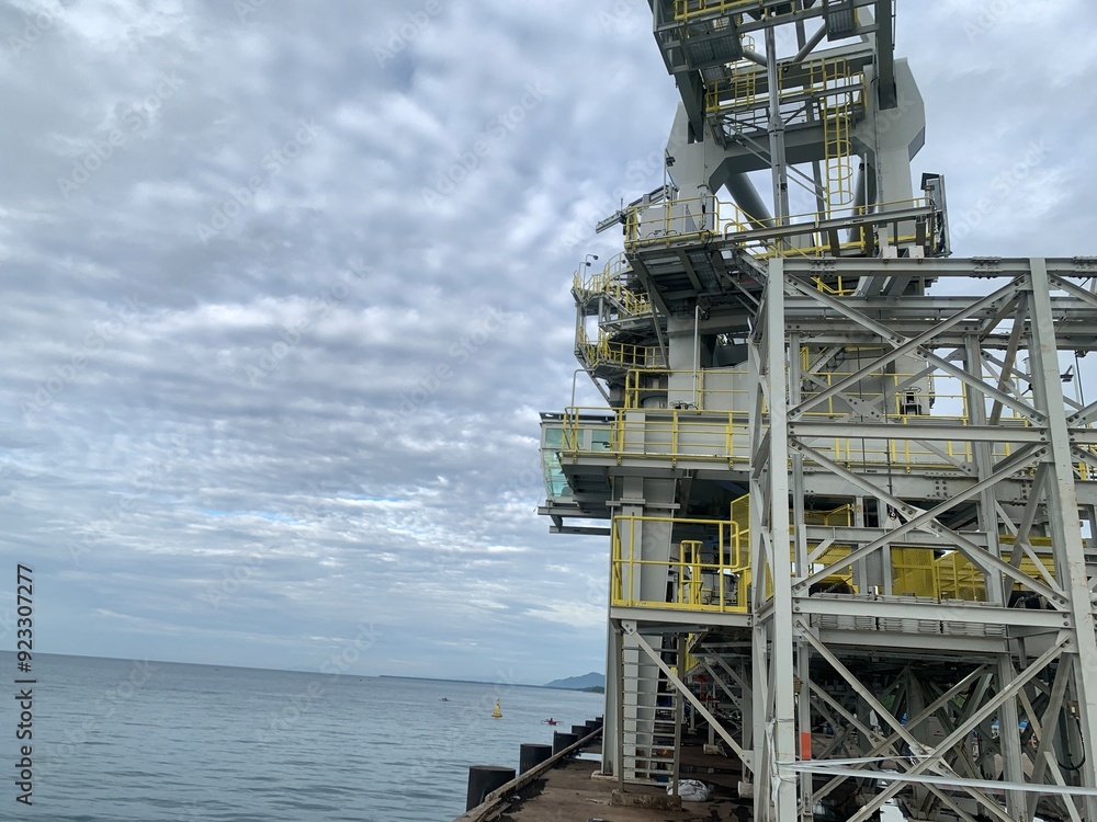 Stacker Reclaimer chain bucket on power plant project. The photo is ...