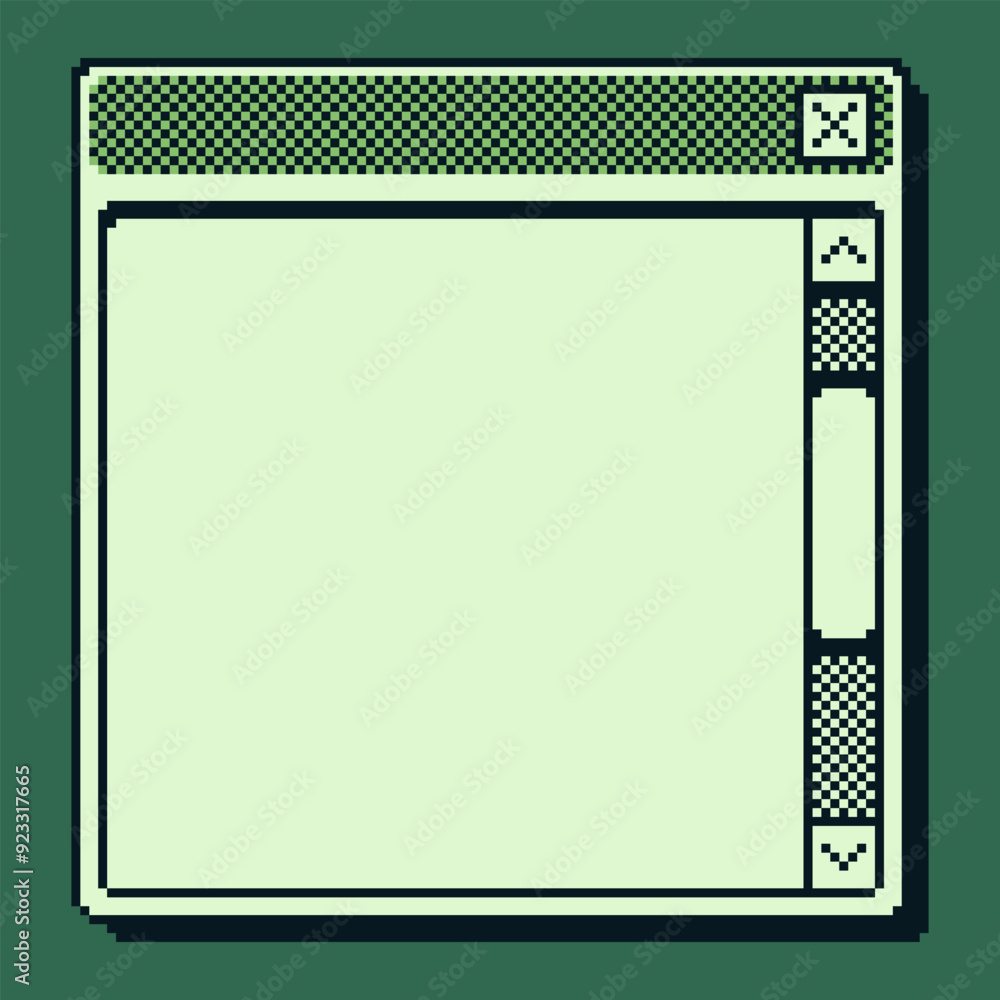 Window pixel art design, play, retro 80s console gaming app, game boy ...