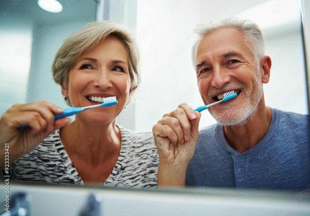 Woman tooth brushing routine elderly dental care oral health elderly ...