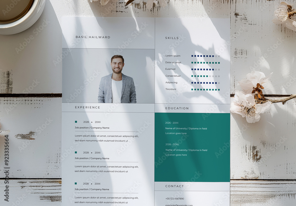 CV Layout For Job Seekers Stock Template | Adobe Stock