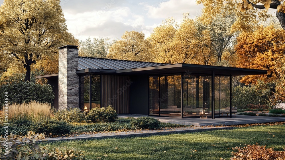 Sleek black roof gutter and downpipe system seamlessly integrates into ...