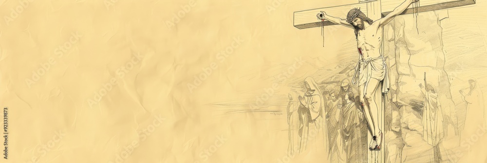 Jesus's crucifixion highlighting themes of sacrifice and redemption ...