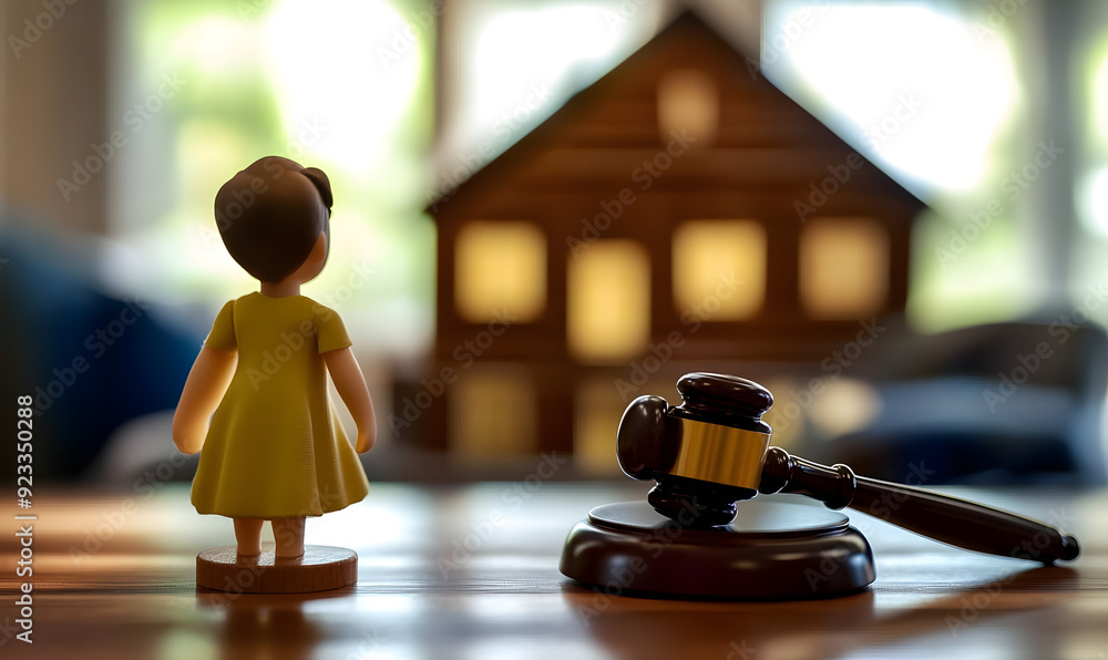 Divorce Dispute Symbolized by Gavel, House, and Car Models: Legal ...