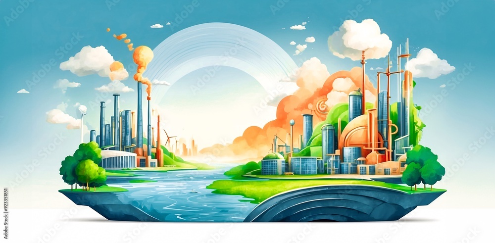 World Environment and Earth Day Concept with Colorful Globe and Eco ...