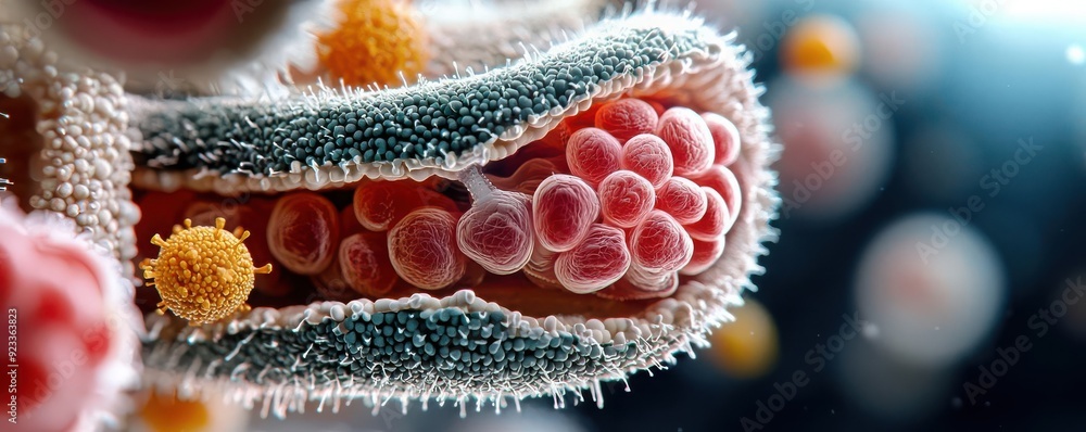 Protozoa under microscope, detailed cellular anatomy, microscope ...