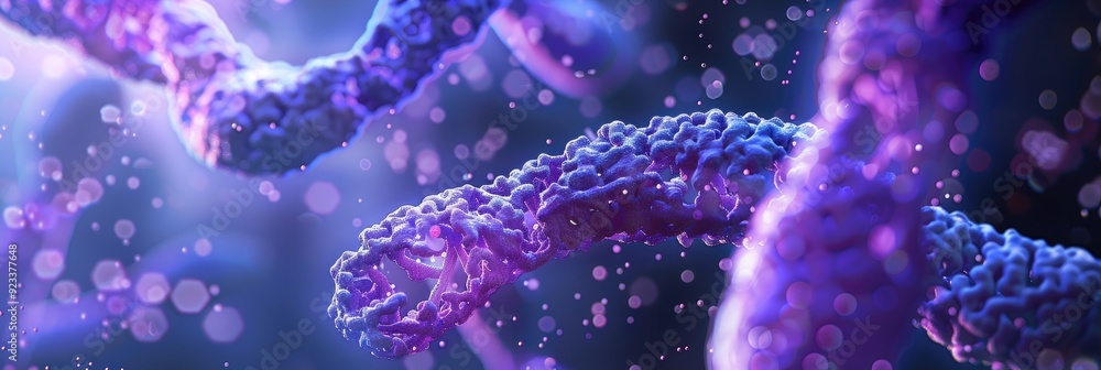 Detailed image of an abnormal cell exhibiting chromosome abnormalities ...