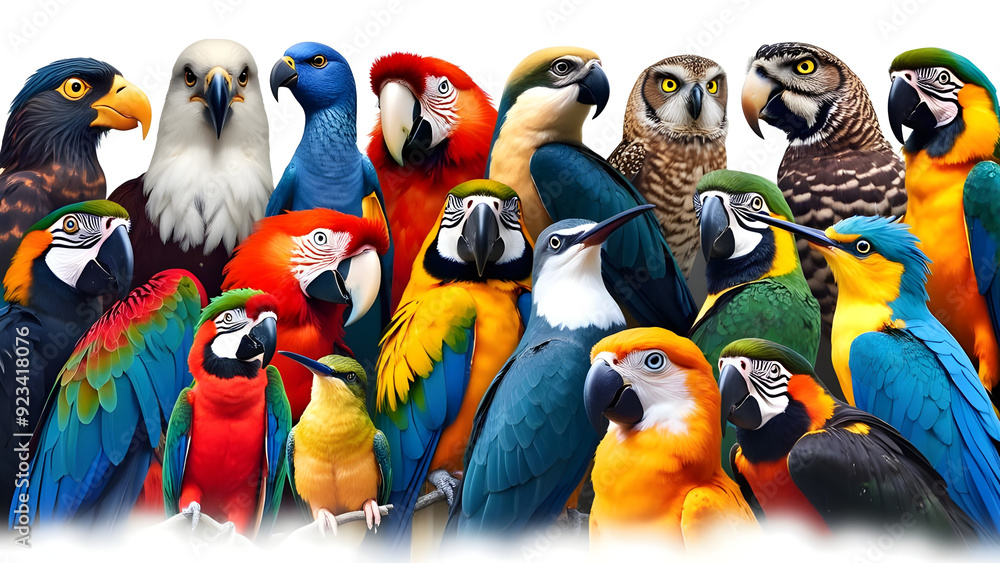 Beautiful and Colorful Birds of Different Varieties - Vibrant and ...