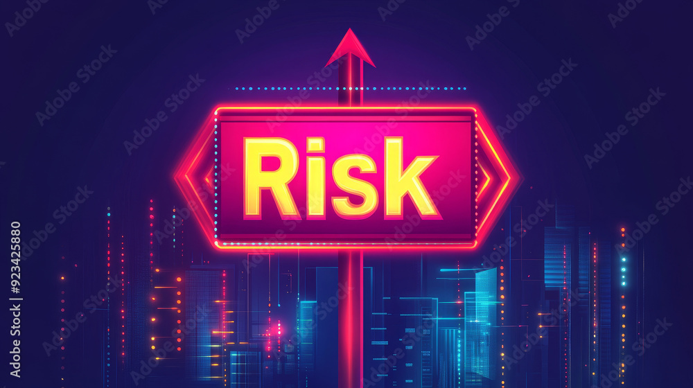 "A vector icon or logo symbol for 'Risk' featuring a high-contrast ...