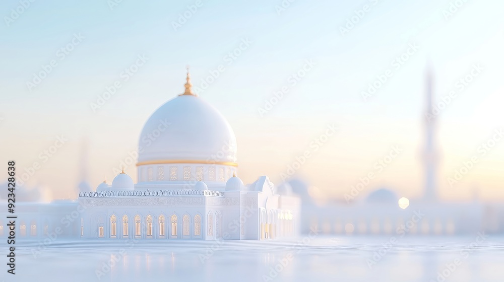 3D Render of Al Aqsa Mosque Dome, intricately designed dome showcasing ...
