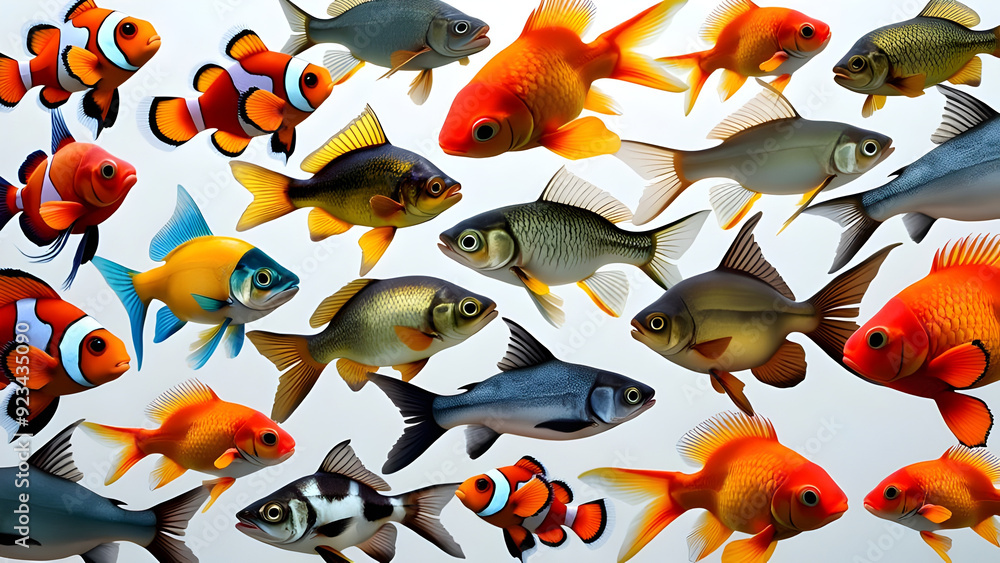 Beautiful, Vibrant, and Colorful Fish Variety Collection - Diverse and ...