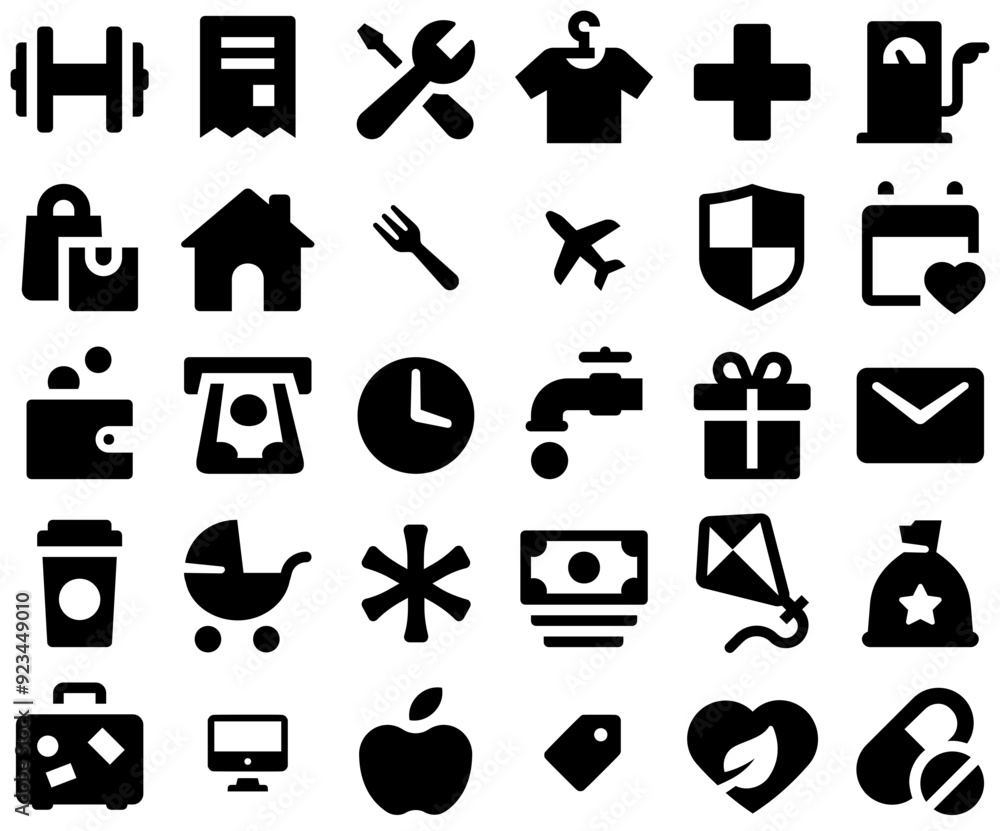 Set Of Expenses Vs Income Icons Silhouette Vector Logo Design ...
