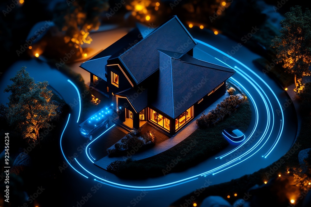 An advanced home security setup featuring laser detection systems ...